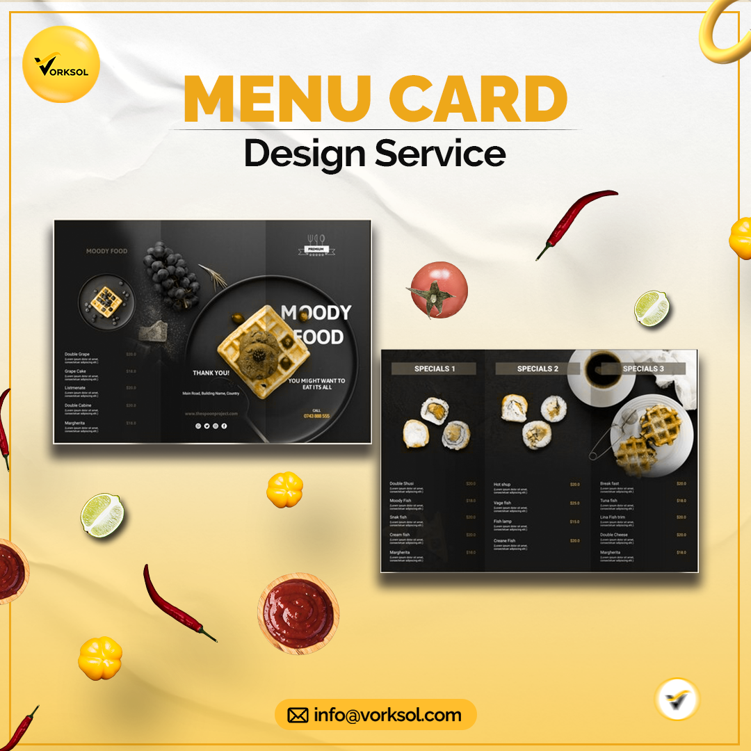 Menu Design Services - Vorksol